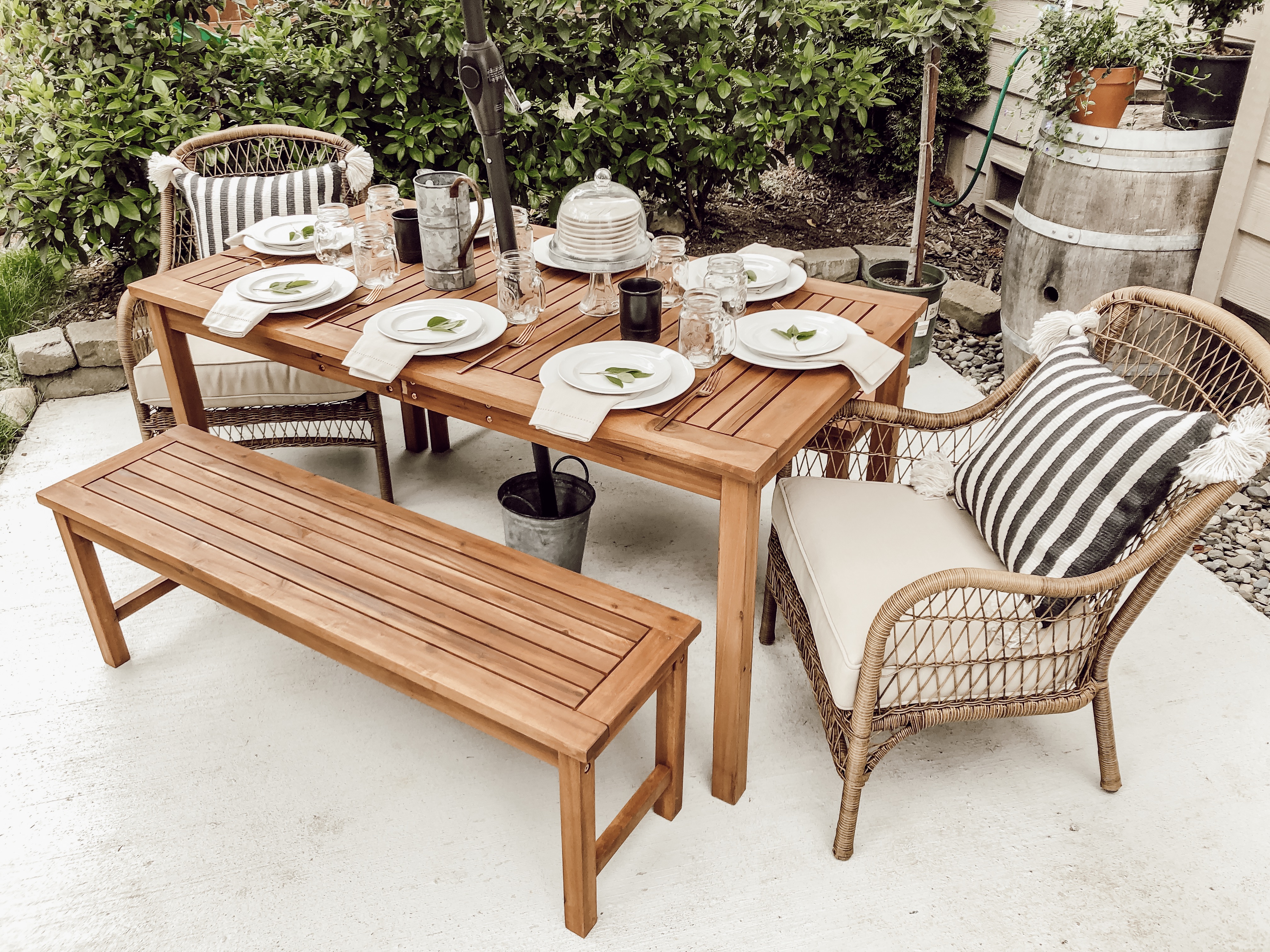 A Country Farmhouse Outdoor Tablescape with Walmart.com - Rain and Pine