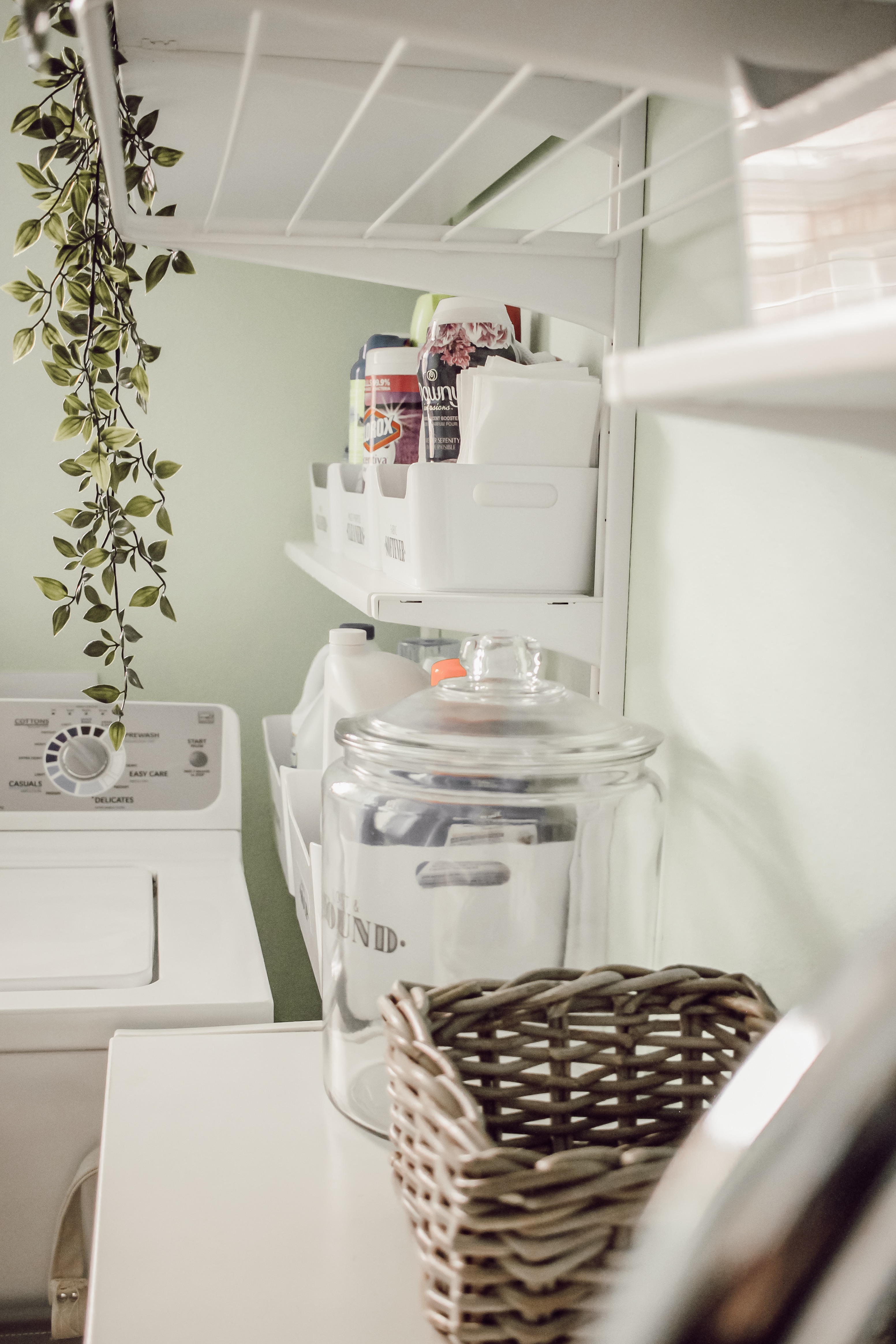 Small Farmhouse Laundry Room Organization Makeover - Rain and Pine