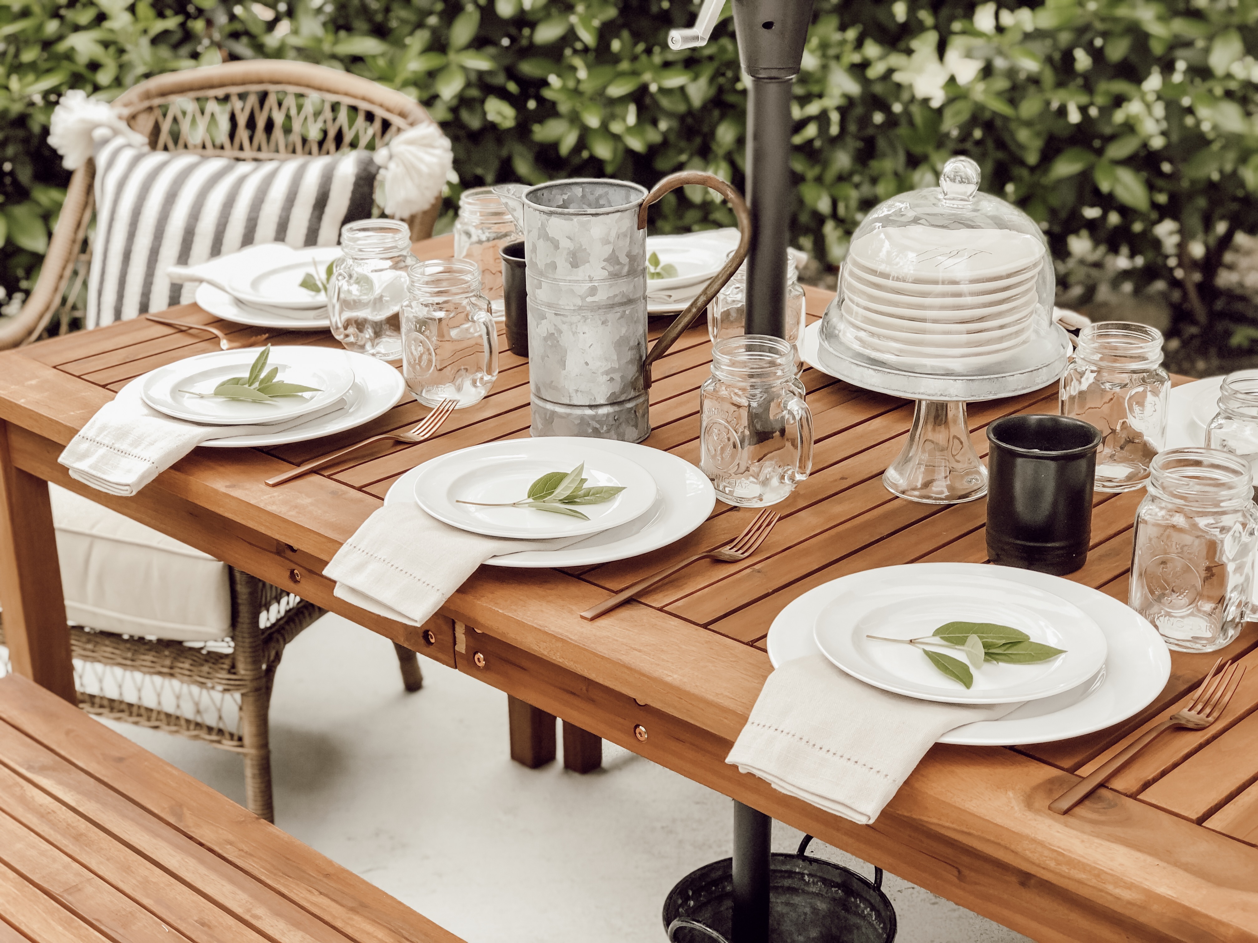 A Country Farmhouse Outdoor Tablescape with Walmart.com - Rain and Pine