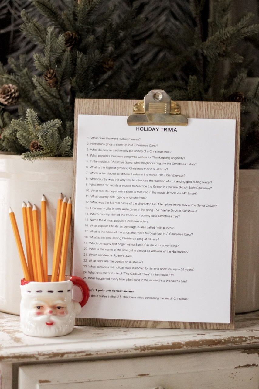 Holiday Trivia Party Game with Free Printables - Rain and Pine