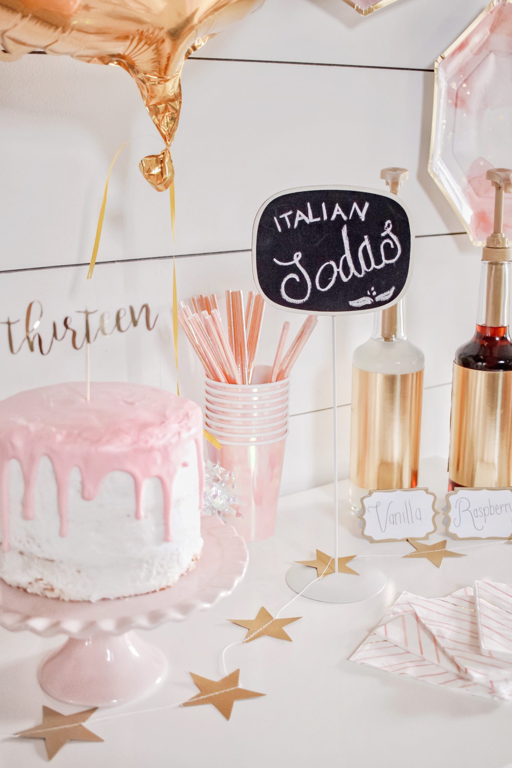 A Simple DIY Sweet 13th Birthday Party in Blush and Gold - Rain and Pine