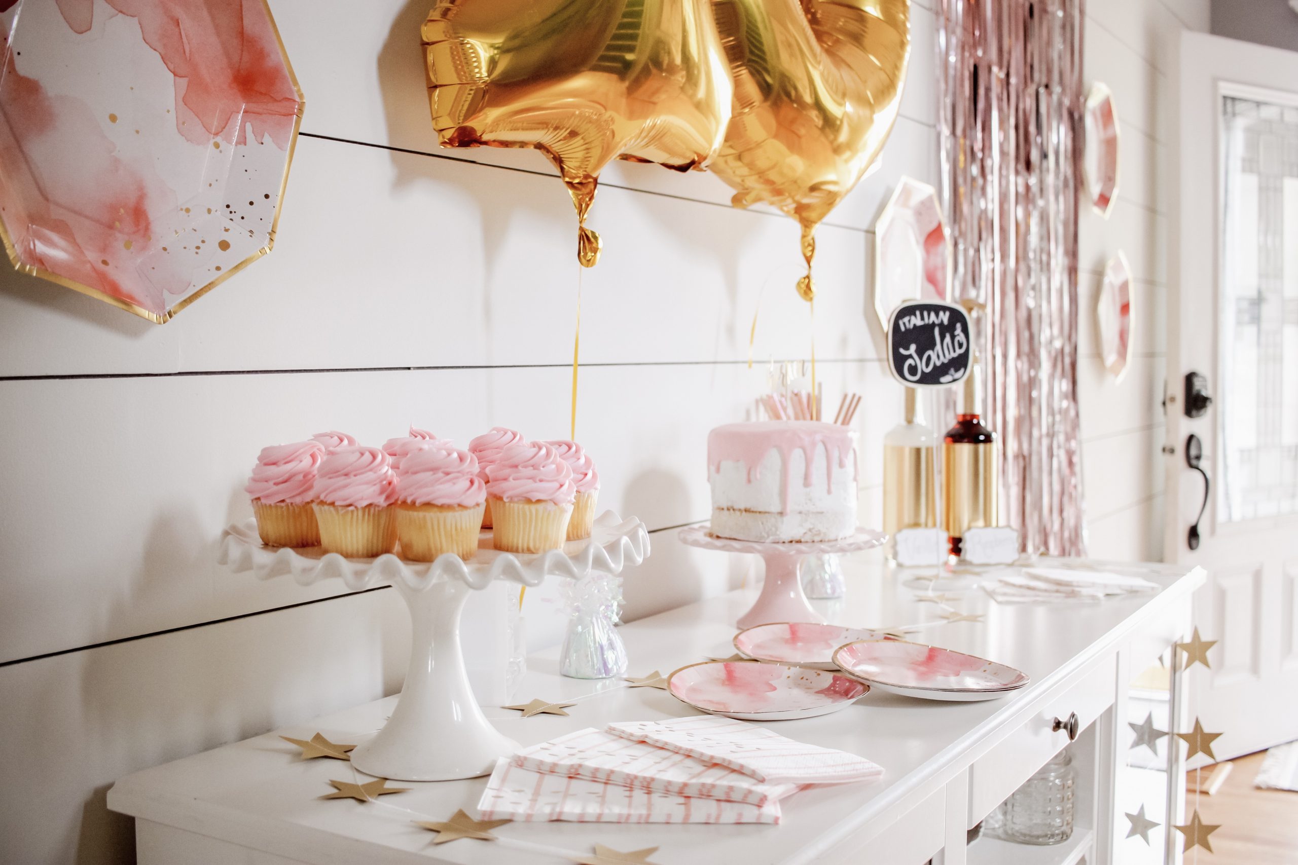 A Simple DIY Sweet 13th Birthday Party in Blush and Gold - Rain and Pine