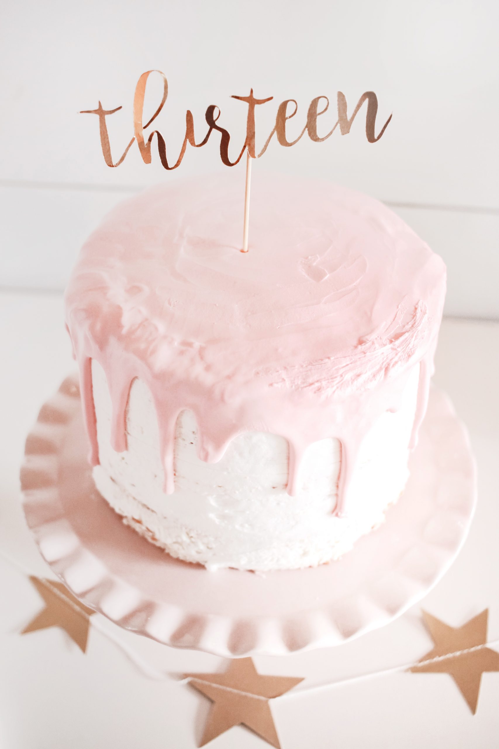 A Simple DIY Sweet 13th Birthday Party in Blush and Gold - Rain and Pine