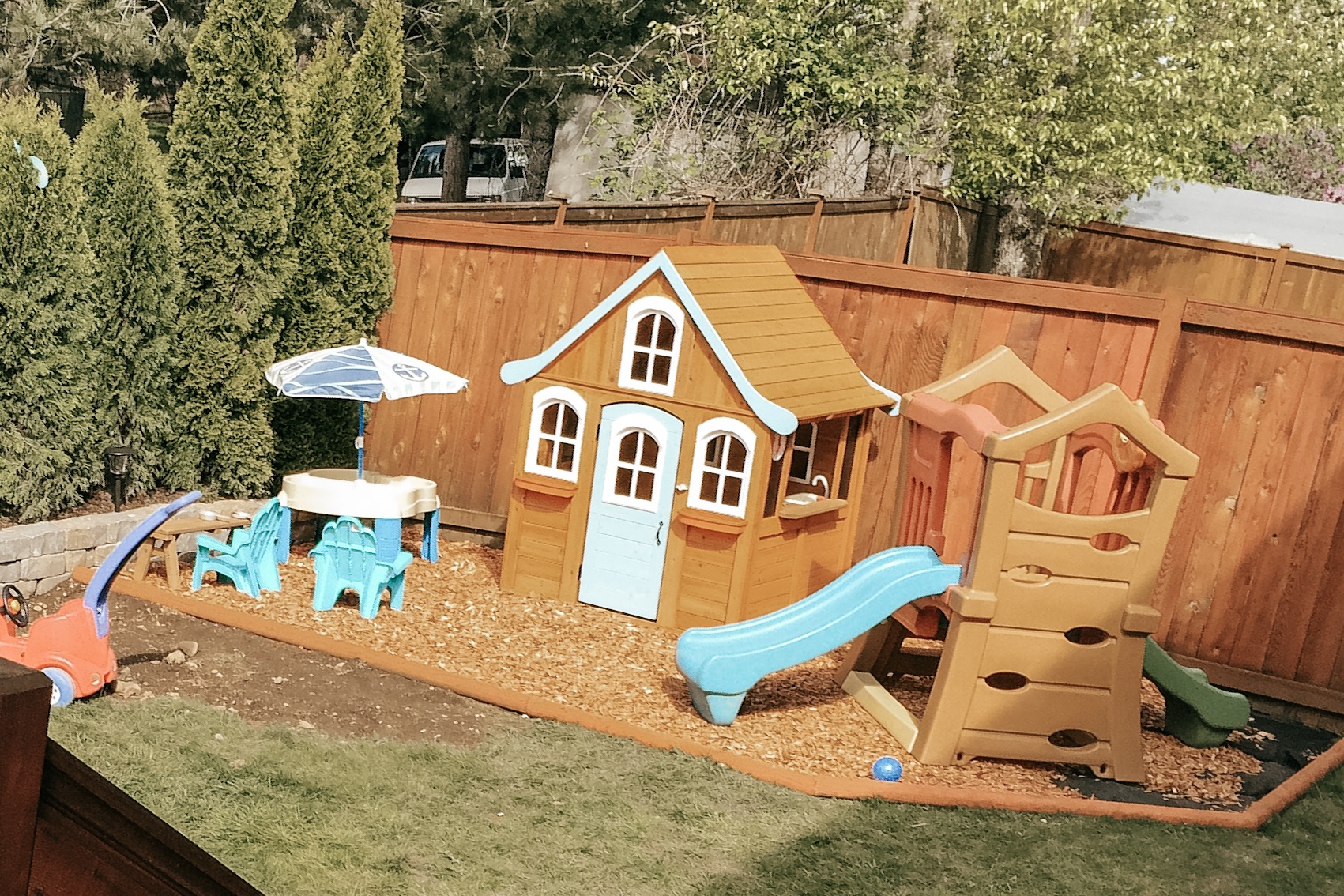 Our Small Suburban Backyard Overhaul with a Deck and Patio Combo and ...